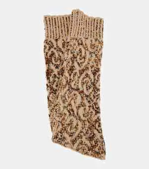 Dries Van Noten Wool-blend Fingerless Gloves - Multicoloured
