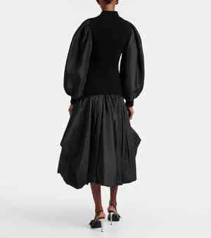 Simkhai Jackie Taffeta-trimmed Knitted Top