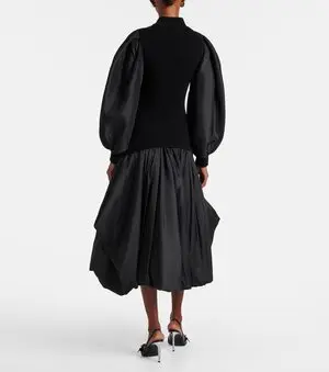 Simkhai Jackie Taffeta-trimmed Knitted Top