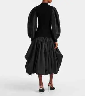 Simkhai Corinn Bubble Midi Skirt - Black