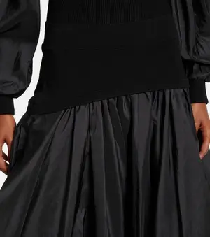 Simkhai Corinn Bubble Midi Skirt - Black
