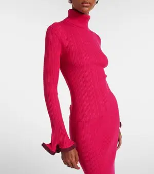 Simkhai Lola Ruffled Turtleneck Sweater