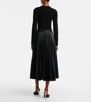 Simkhai Abilene Knitted Pleated Midi Dress - Black