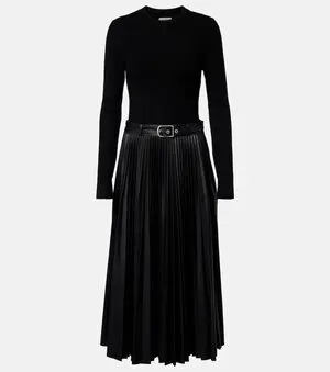 Simkhai Abilene Knitted Pleated Midi Dress - Black