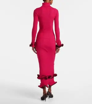 Simkhai Millie Ruffled Midi Skirt - Pink