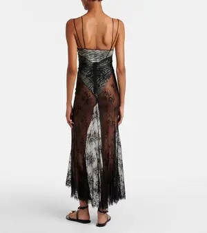JACQUES WEI Two-piece Jersey Bodysuit And Silk Maxi Dress Set