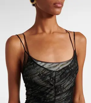 JACQUES WEI Two-piece Jersey Bodysuit And Silk Maxi Dress Set