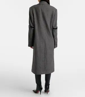 Coperni Houndstooth Wool And Cashmere Coat