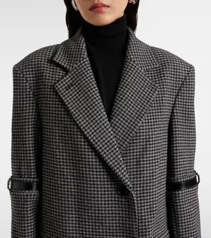 Coperni Houndstooth Wool And Cashmere Coat
