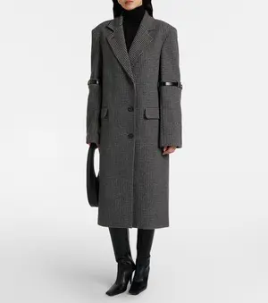 Coperni Houndstooth Wool And Cashmere Coat