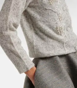 JACQUES WEI Beaded Alpaca And Wool-blend Cardigan