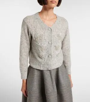 JACQUES WEI Beaded Alpaca And Wool-blend Cardigan