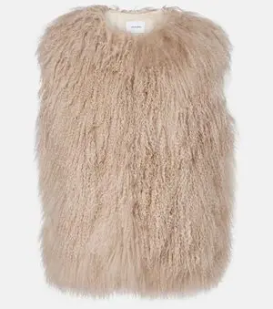 YVES SALOMON Shearling Gilet - Beige