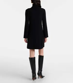 Rixo Elliet Wool And Cashmere Turtleneck Mini Dress - Black