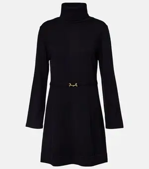 Rixo Elliet Wool And Cashmere Turtleneck Mini Dress