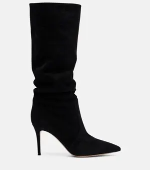 GIANVITO ROSSI Hansen 85 Suede Knee-high Boots - Black