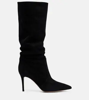 GIANVITO ROSSI Hansen 85 Suede Knee-high Boots - Black