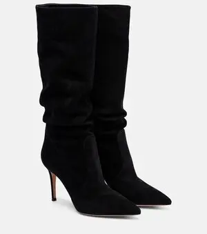 GIANVITO ROSSI Hansen 85 Suede Knee-high Boots - Black