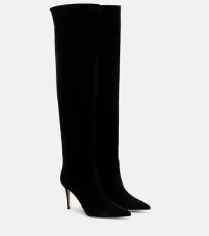 GIANVITO ROSSI Hansen 85 Suede Knee-high Boots - Black