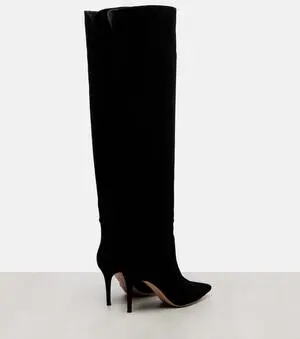 GIANVITO ROSSI Hansen 85 Suede Knee-high Boots - Black