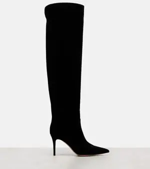 GIANVITO ROSSI Hansen 85 Suede Knee-high Boots - Black
