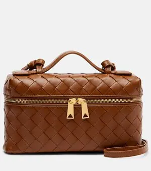 Bottega Veneta Bang Bang Intrecciato Leather Vanity Bag - Brown
