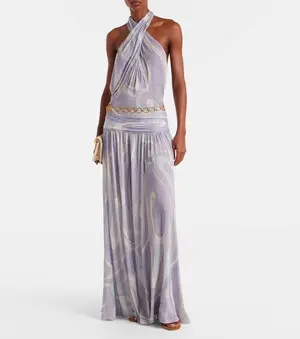 Emilio Pucci Iride Gathered Wool-blend Gown