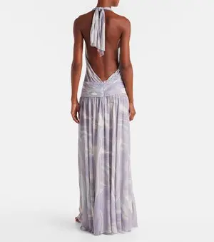 Emilio Pucci Iride Gathered Wool-blend Gown