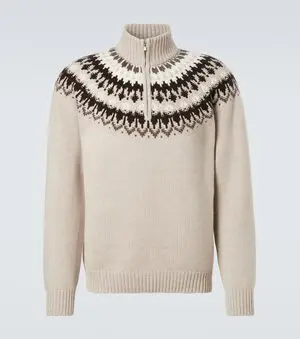 Arch4 Mr. Saint Gervais Cashmere Half-zip Sweater - Beige