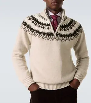 Arch4 Mr. Saint Gervais Cashmere Half-zip Sweater - Beige
