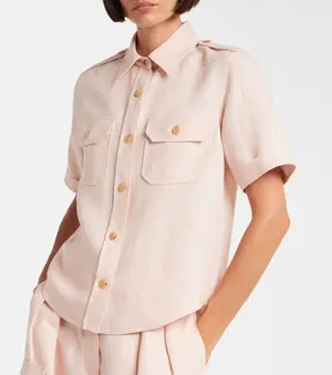 Loro Piana Annalisa Linen Shirt - Pink