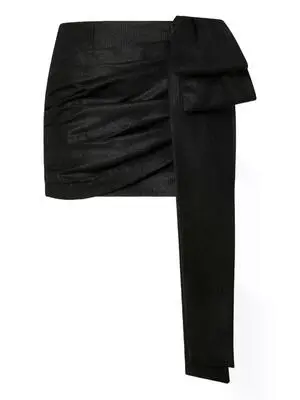 Pinko Draped Mini Skirt With Bow Detail