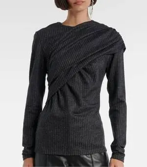 Isabel Marant Étoile Asna Chalk Stripe Wool And Cotton Top