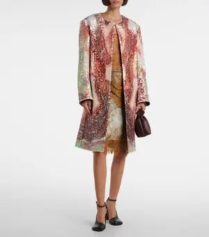 JACQUES WEI Silk-trimmed Lace Top
