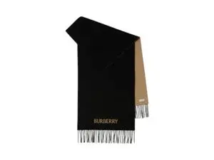 Burberry 210x45 Knight Cashmere Reversible Scarf - Camel/ Black