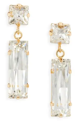 KENNETH JAY LANE Crystal Drop Earrings - Gold