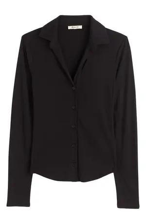 Madewell Camp Long Sleeve Button-up Shirt - Jet Black