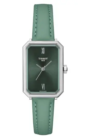 TISSOT Leather Strap Watch - Green