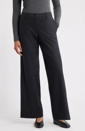 Eileen Fisher Wide Leg Virgin Wool Pants