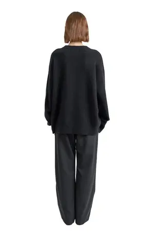 Almina Concept Wool Blend Straight Leg Pants - Black