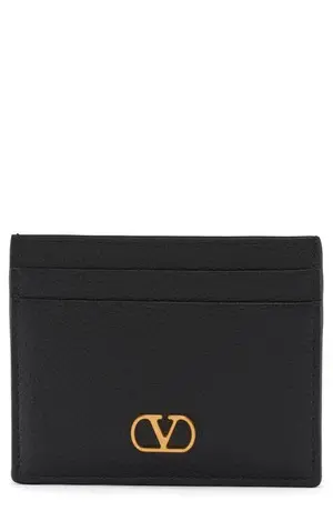 Valentino Garavani Vlogo Signature Leather Card Case - Nero