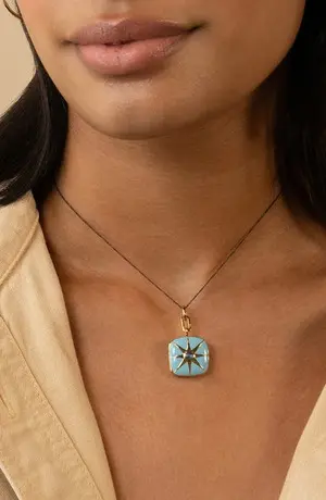 Monica Rich Kosann Enamel Vermeil Cushion Locket Necklace - Sterling Silver