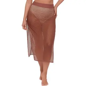S3 APPAREL Side Slit Crochet Skirt - Latte