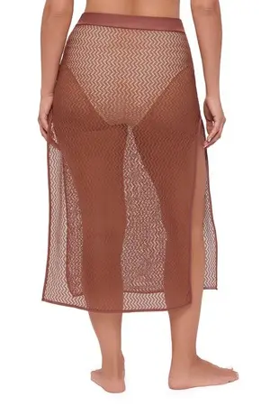S3 APPAREL Side Slit Crochet Skirt - Latte