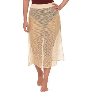 S3 APPAREL Side Slit Crochet Skirt - Pearl