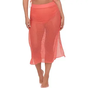 S3 APPAREL Side Slit Crochet Skirt - Watermelon