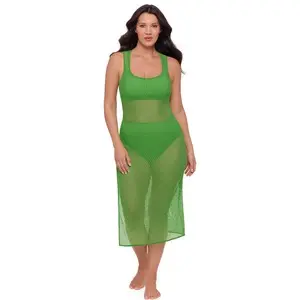 S3 APPAREL Front Slit Crochet Cover-up Dress - Serpentine