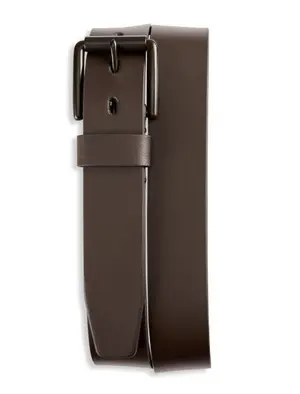 HARBOR BAY BY DXL Leather Roller Buckle Belt - Brown