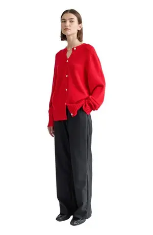 Almina Concept Knit Button-up Cardigan - Red