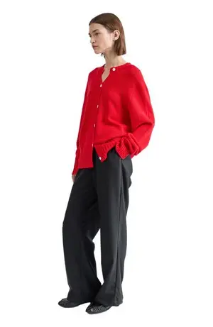 Almina Concept Knit Button-up Cardigan - Red